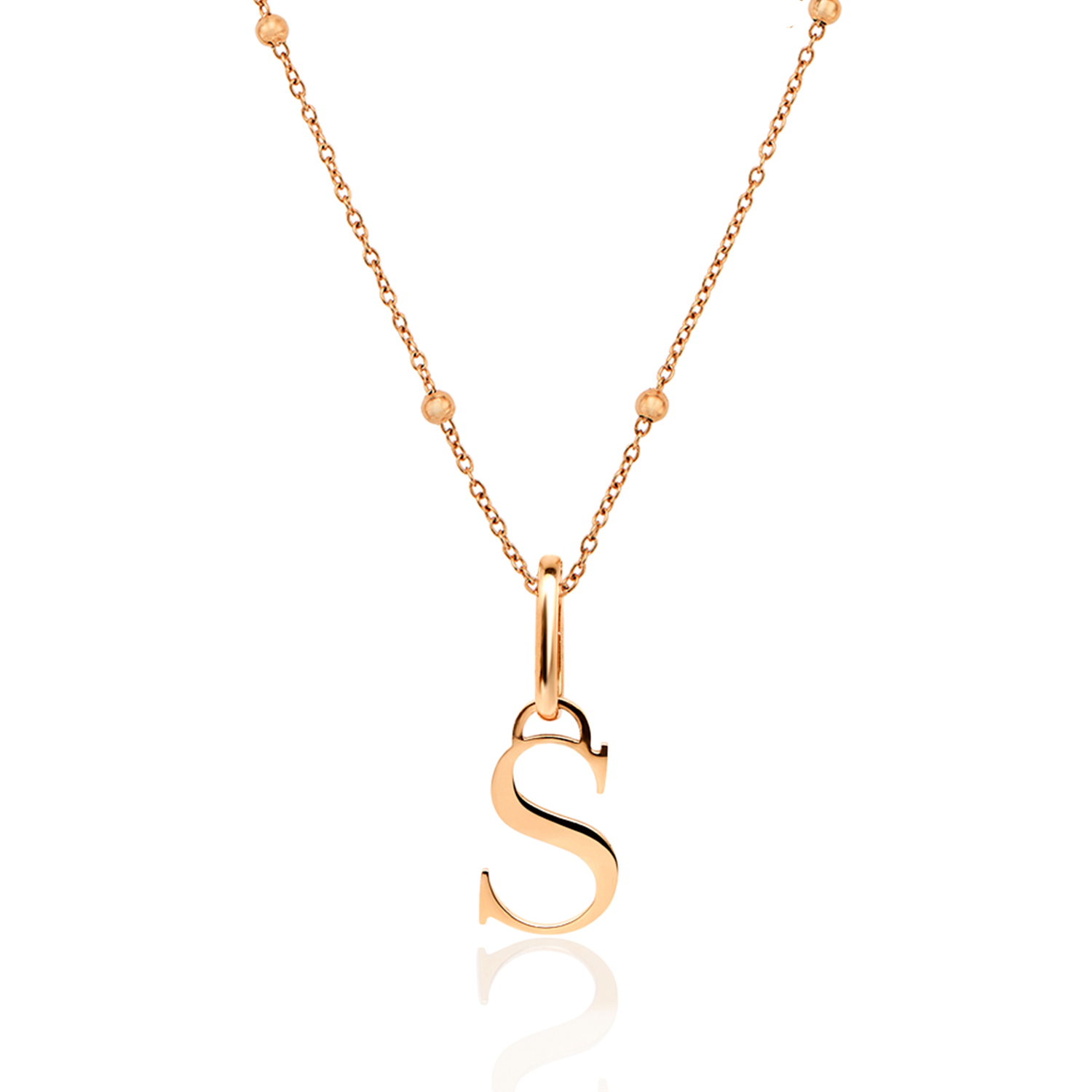 Rose Gold Initial Necklace Personalised Letter Pendant