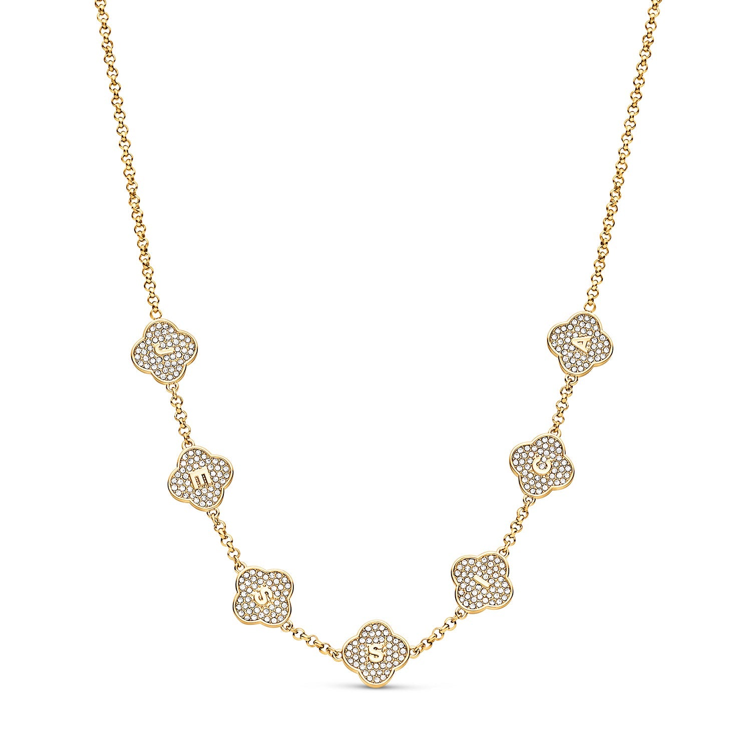 Shimmer Pavé Clover Necklace (Gold) – Abbott Lyon US