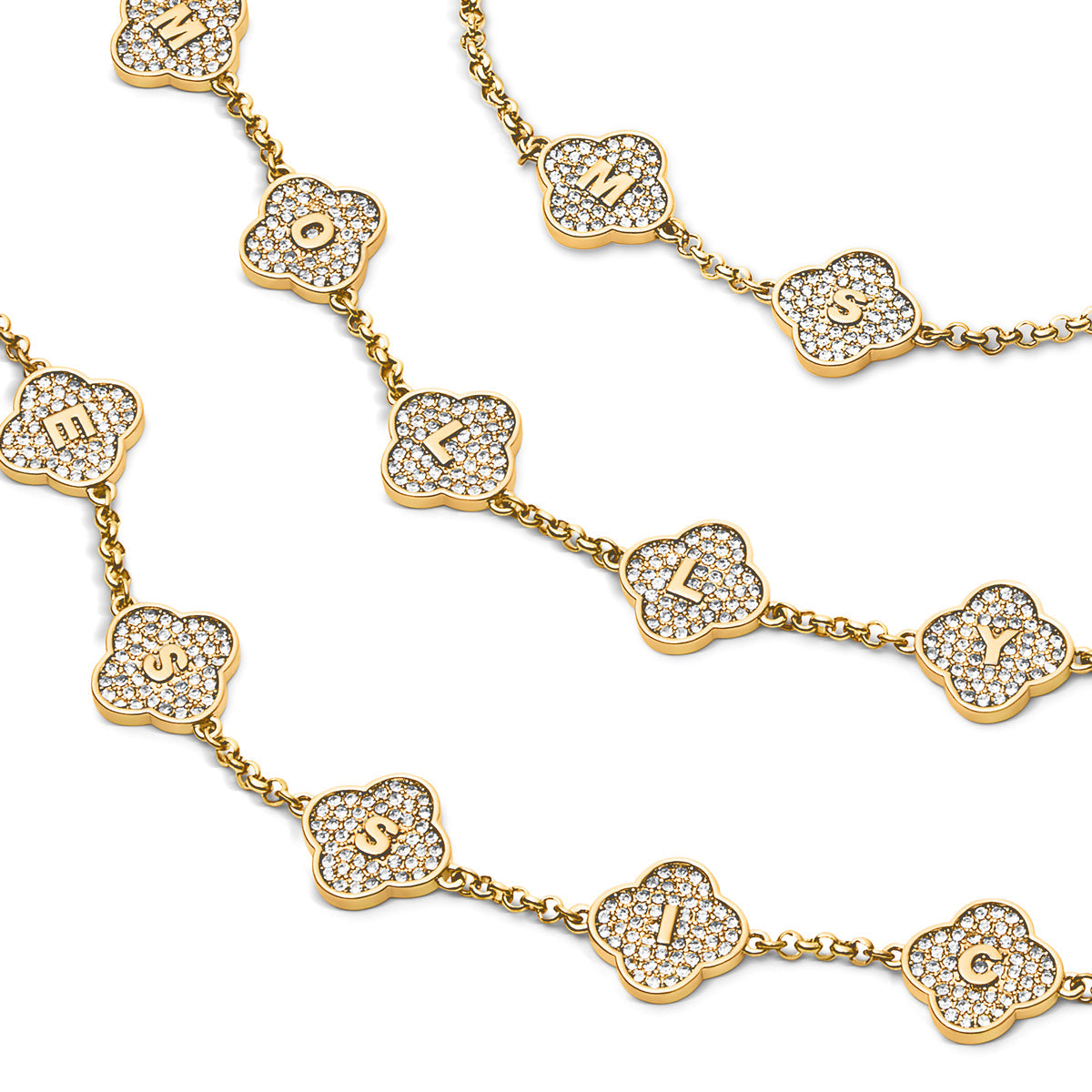 Shimmer Pavé Clover Bracelet (Gold) – Abbott Lyon US