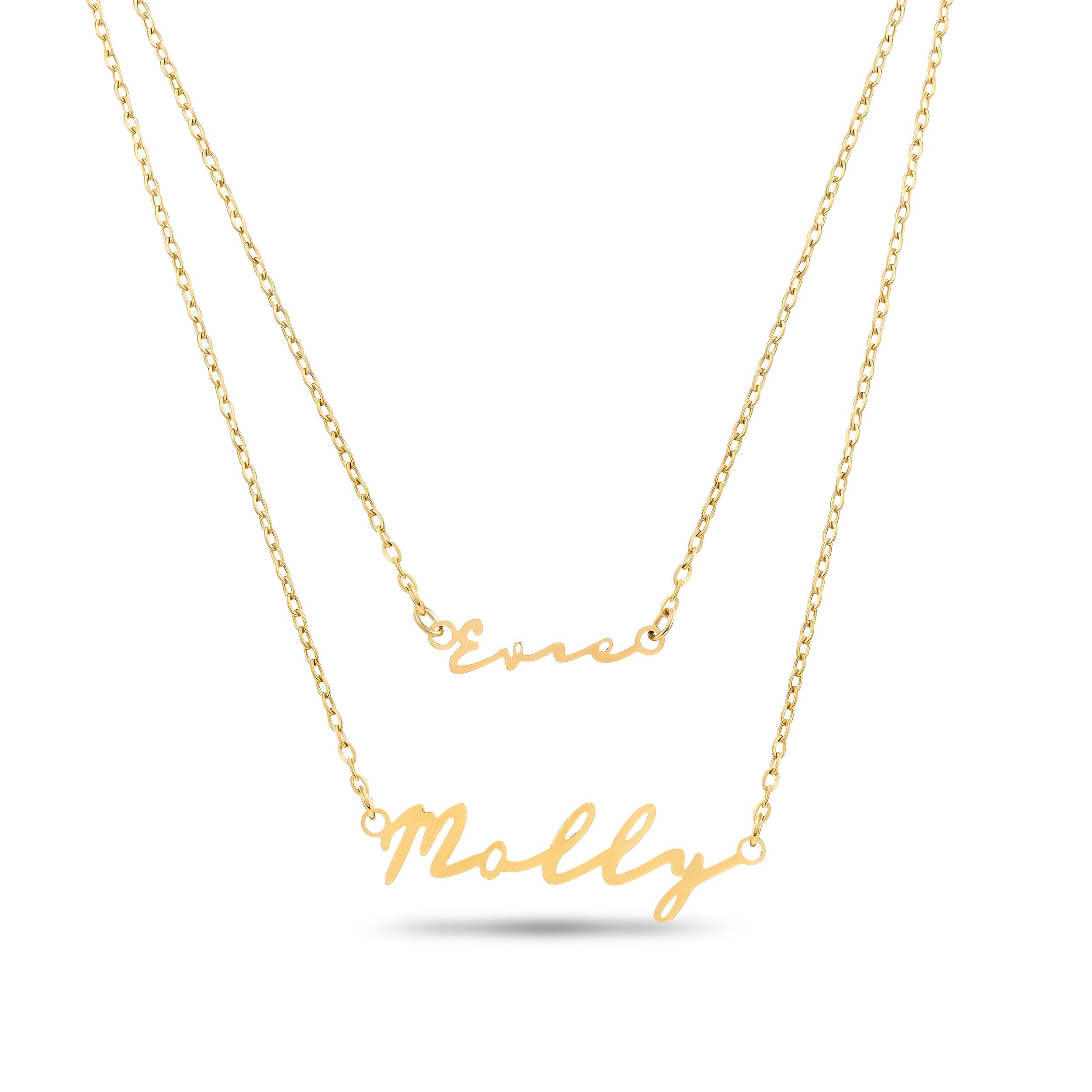 Matching Fine 'Mini & Me' Signature Name Necklace Set (Gold) – Abbott ...