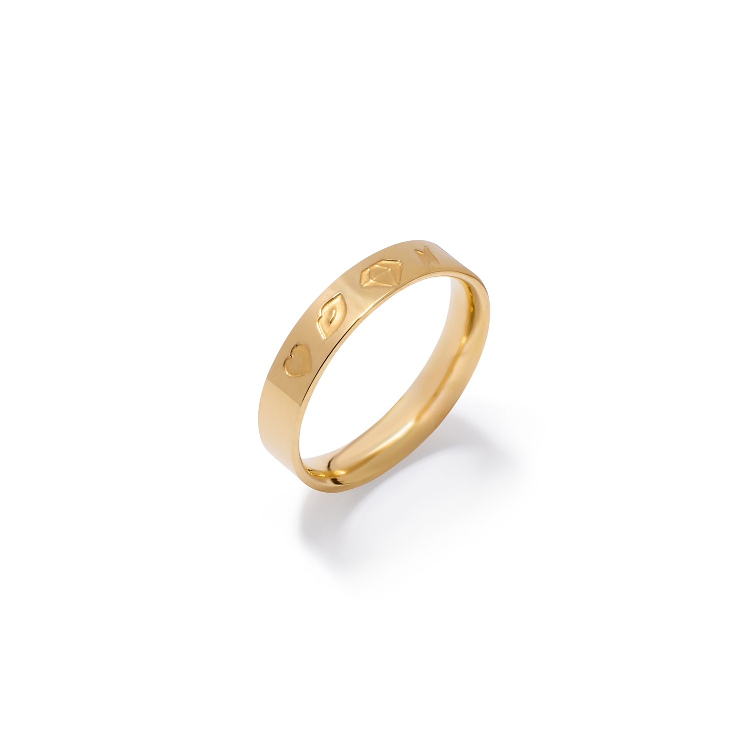 Brass ring stamped 18k store