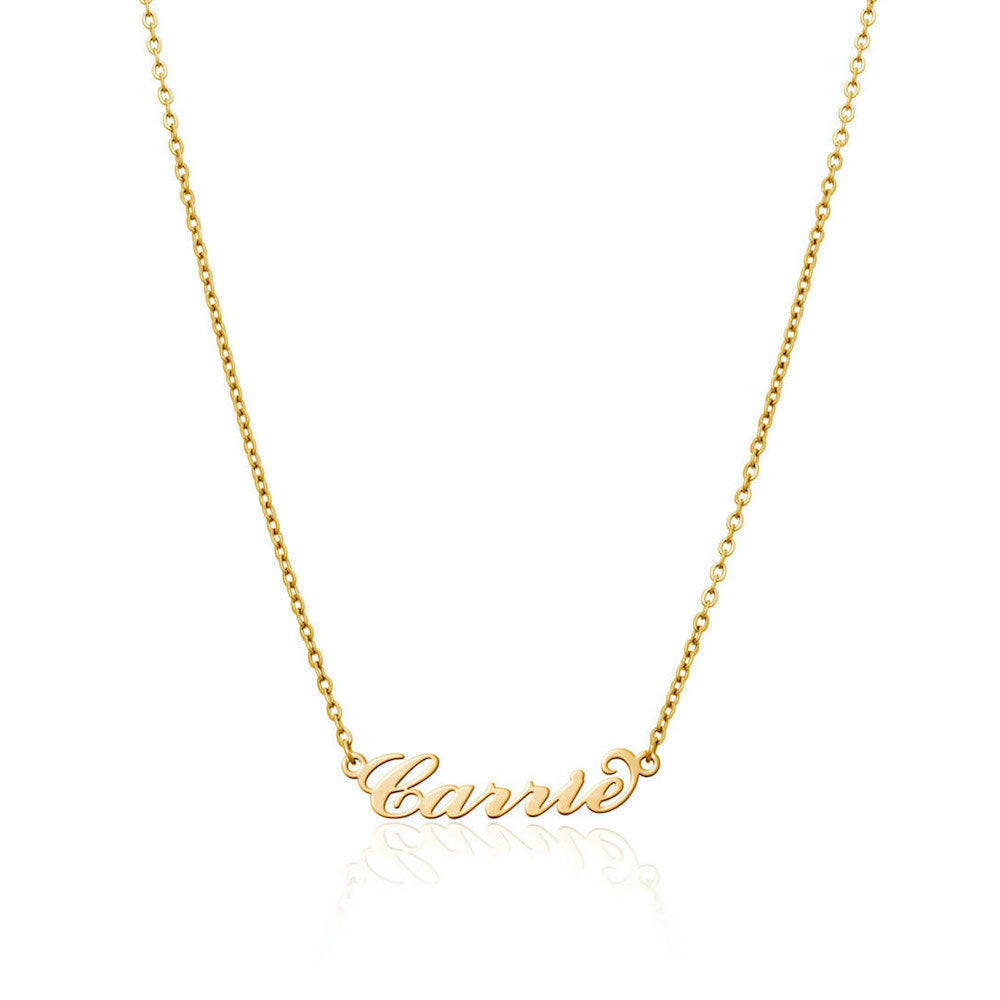 Carrie Name Necklace Gold